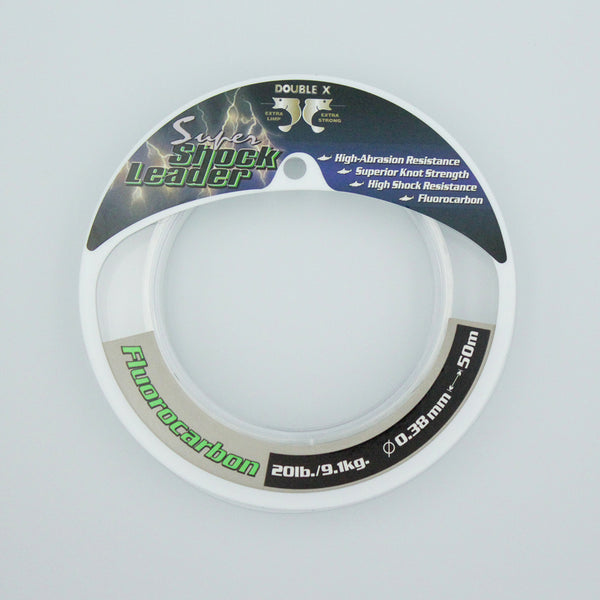 Double X Fluorocarbon Super Shock Fishing Leader - 50m - Extra Strong ...